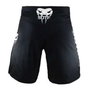 SOTF Boxing Shorts for Men Training Fight Shorts Men MMA BJJ Shorts No Gi with Pocket Black M Waist 33-34.6 inch