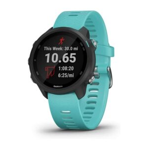 garmin forerunner 245 music, gps running smartwatch with music and advanced dynamics, aqua