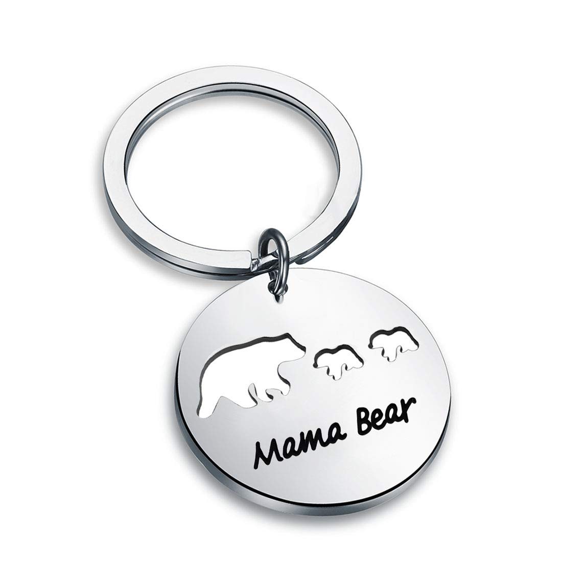 Zuo Bao Sweet Mama and Baby Bear Keychain Mother Daughter Jewelry for Bonus Mom (2 cub Keychain)