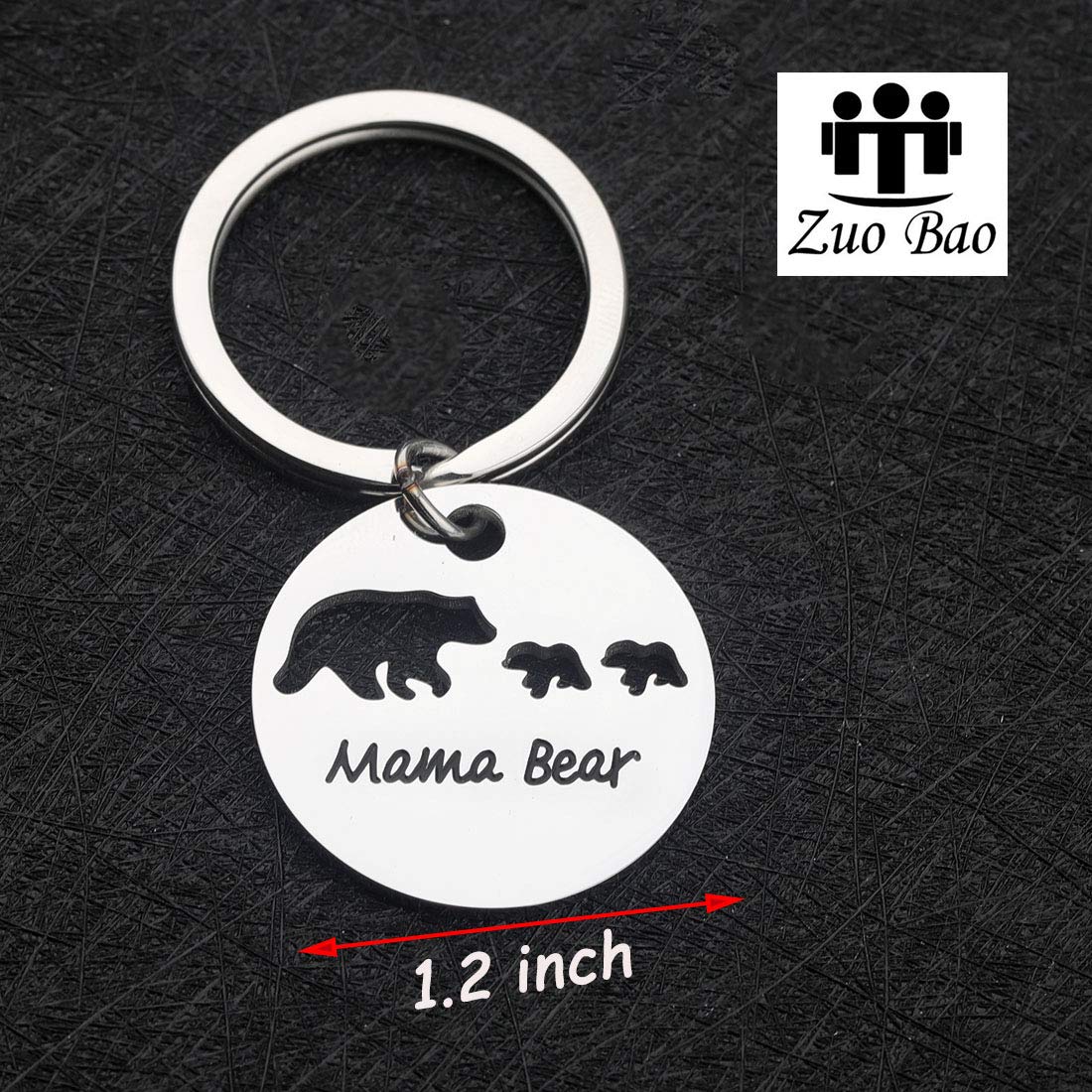 Zuo Bao Sweet Mama and Baby Bear Keychain Mother Daughter Jewelry for Bonus Mom (2 cub Keychain)