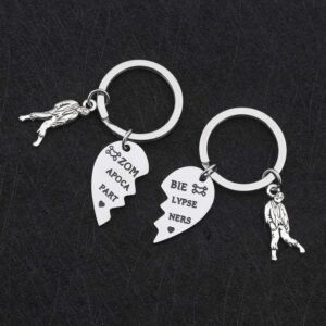 MYOSPARK Zom-bie Apocalypse Partners Broken Heart Keychain Set Walking Dead Gift For BFF Best Friends Partners (Zom-bie Apocalypse Partners Keychain Set)