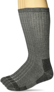 carolina ultimate men's merino wool blend cushion mid calf socks 4 pair pack, charcoal, large