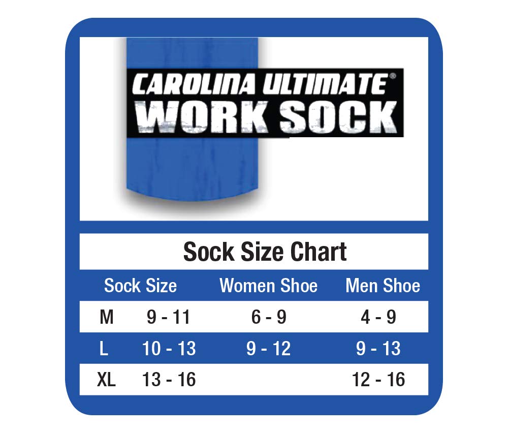 Carolina Ultimate Men's Merino Wool Blend Cushion Mid Calf Socks 4 Pair Pack, Charcoal, Large