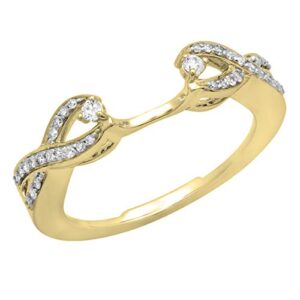 dazzlingrock collection 0.23 carat (ctw) 14k round white diamond ladies wedding band enhancer guard ring 1/4 ct, yellow gold, size 6