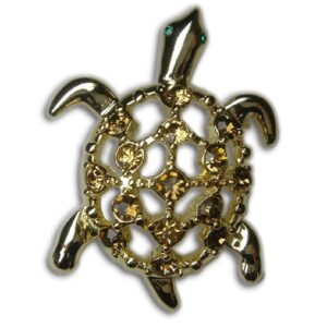 Crystal Green SEA Turtle Brooch PIN Pendant Made with Swarovski Elements (Green)