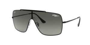 ray-ban rb3697 wings ii square sunglasses, black/grey gradient dark grey, 35 mm