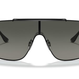 Ray-Ban RB3697 Wings II Square Sunglasses, Black/Grey Gradient Dark Grey, 35 mm