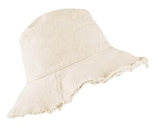 bucket-hat-distressed sun-protection washed-cotton beach-sun-hat - summer-wide-brim(3.2inch brim) beach-cap(size:s-m) beige