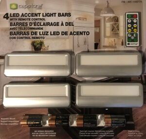 capstone 4 led accent light bars with remote control battery operated