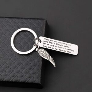 WUSUANED Memorial Keychain Those We Love Can Never Be More Than A Thought Away Angel Wing In Memory Of Loved One Gift