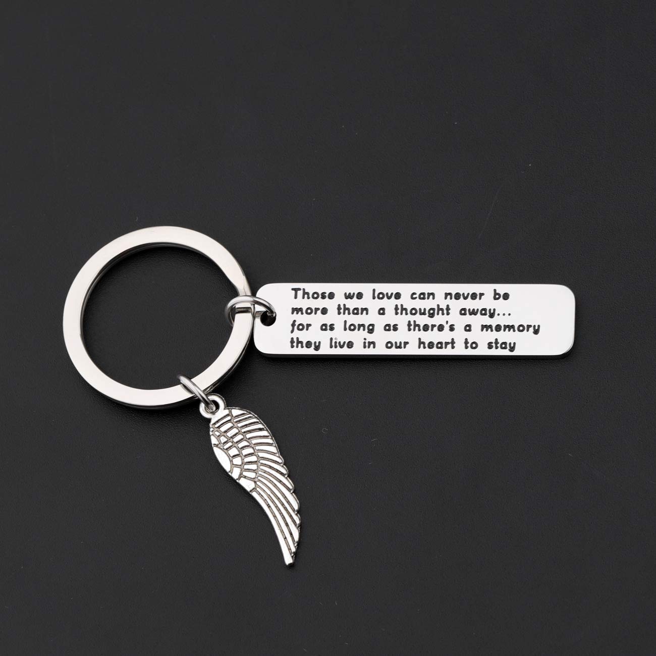 WUSUANED Memorial Keychain Those We Love Can Never Be More Than A Thought Away Angel Wing In Memory Of Loved One Gift