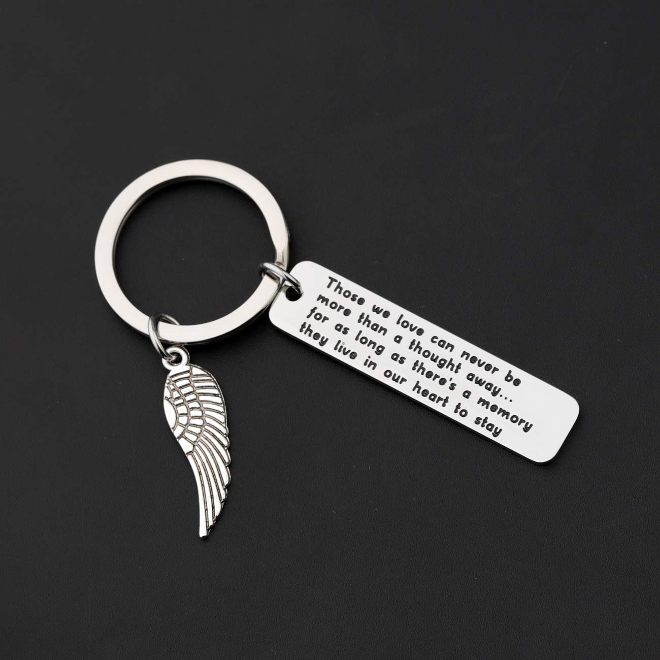 WUSUANED Memorial Keychain Those We Love Can Never Be More Than A Thought Away Angel Wing In Memory Of Loved One Gift