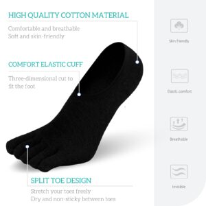 Hellomamma Toe Socks for Men No Show Running Five Finger Socks Invisible Low Cut Boat Loafer Socks