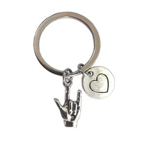 sign language key ring/keychain/zipper pull - sign language keychain - i love you sign language - asl keychain - signing keychain