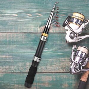 Fishing Rod Portable Small Short Sea Pole Mini Sea Fishing Tools Telescopic Fishing Rod for Travel Seawater Freshwater Bass Trout Fishing(1.2m)