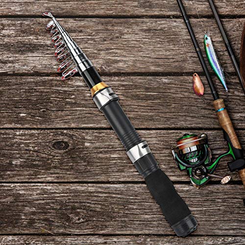 Fishing Rod Portable Small Short Sea Pole Mini Sea Fishing Tools Telescopic Fishing Rod for Travel Seawater Freshwater Bass Trout Fishing(1.2m)