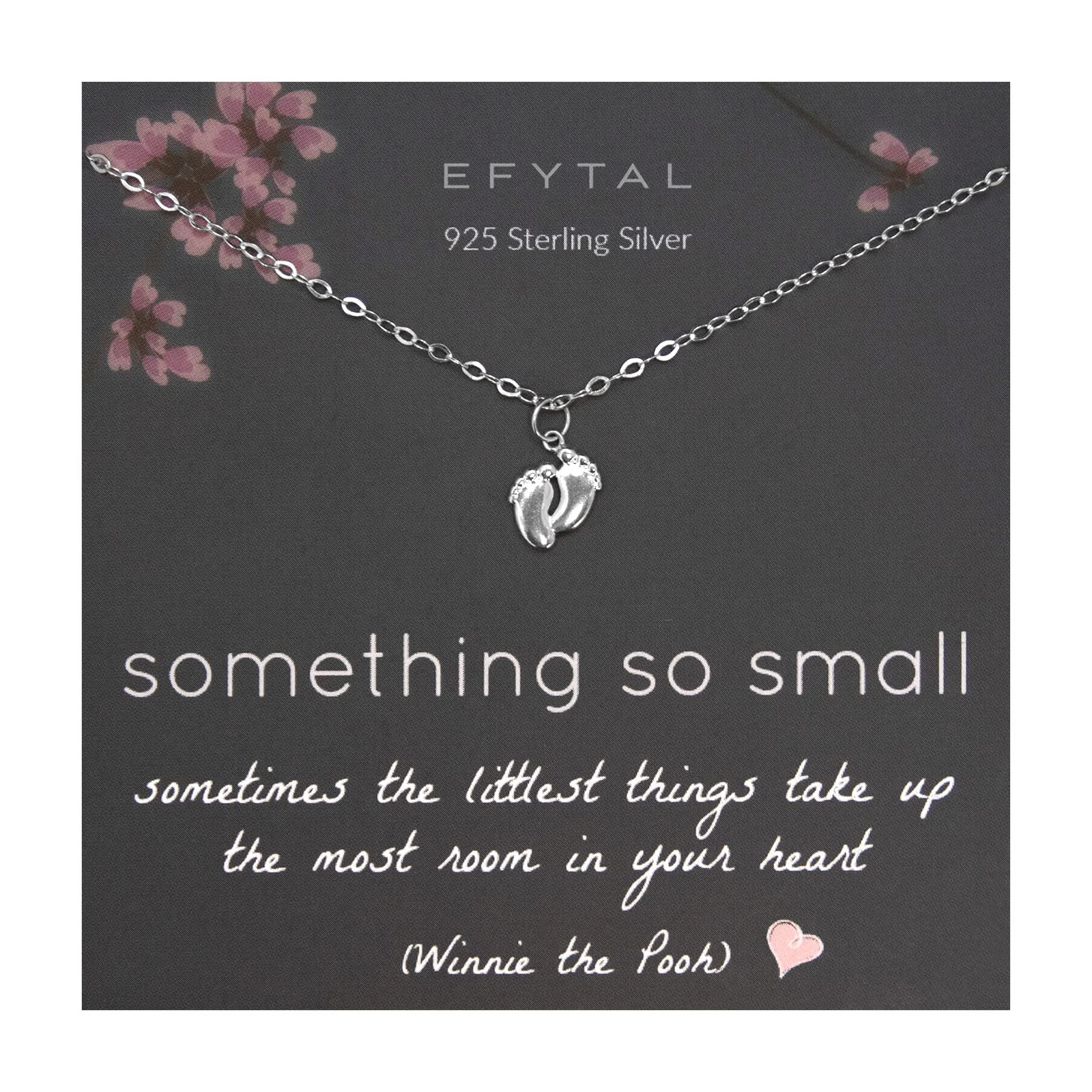 EFYTAL First Mothers Day Gifts for New Mom, Sterling Silver Tiny Baby Feet Necklace for Mom to Be, 1st Mothers Day Gift for New Mom, New Mom Gifts, Push Presents for New Mom, First Time Mom Gifts