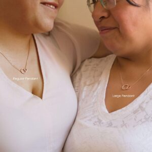 A+O Gifts for Mom, Mother Daughter Gift - Interlocking Circle Necklace in Rose Gold Vermeil