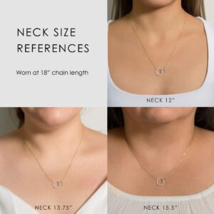 A+O Gifts for Mom, Mother Daughter Gift - Interlocking Circle Necklace in Rose Gold Vermeil