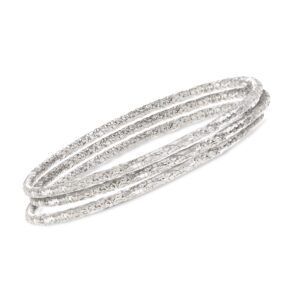 ross-simons italian sterling silver jewelry set: 3 hammered bangle bracelets. 7.5 inches