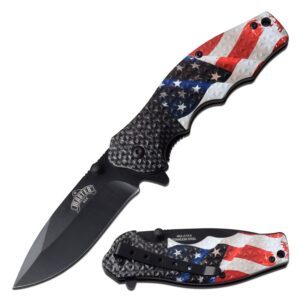 master usa mu-a104af spring assisted knife, usa flag, 7.75 inch