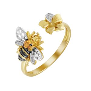 lurie jewelry diamond rings for women - rings for her 0.022 carat 14k yellow gold ring with white diamond and 0.059 carat citrine gold statement rings for women