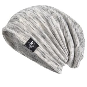 vecry men slouch hollow beanie thin summer cap skullcap (multi pale1)