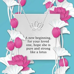 HolyFast S925 Sterling Silver Dainty Lotus Necklace Yoga Pendant Necklace Friend Birthday Gift Women Jewelry