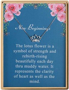 holyfast s925 sterling silver dainty lotus necklace yoga pendant necklace friend birthday gift women jewelry