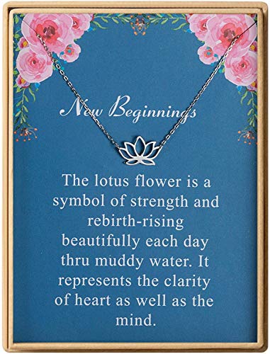 HolyFast S925 Sterling Silver Dainty Lotus Necklace Yoga Pendant Necklace Friend Birthday Gift Women Jewelry