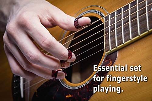 EPIC berry Thumb and Finger Picks - Large Red - Best for Fingerstyle Acoustic Guitar, Banjo or Ukulele. Includes a Pouch.