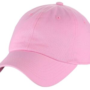 C.C Unisex Classic Blank Low Profile Cotton Unconstructed Baseball Cap Dad Hat Light Pink