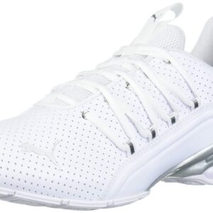 PUMA Mens Axelion Cross Trainer, PERF PUMA Mens White-PUMA Mens Silver, 9.5