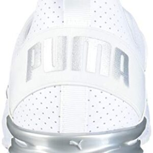 PUMA Mens Axelion Cross Trainer, PERF PUMA Mens White-PUMA Mens Silver, 9.5