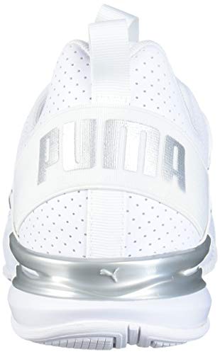 PUMA Mens Axelion Cross Trainer, PERF PUMA Mens White-PUMA Mens Silver, 9.5