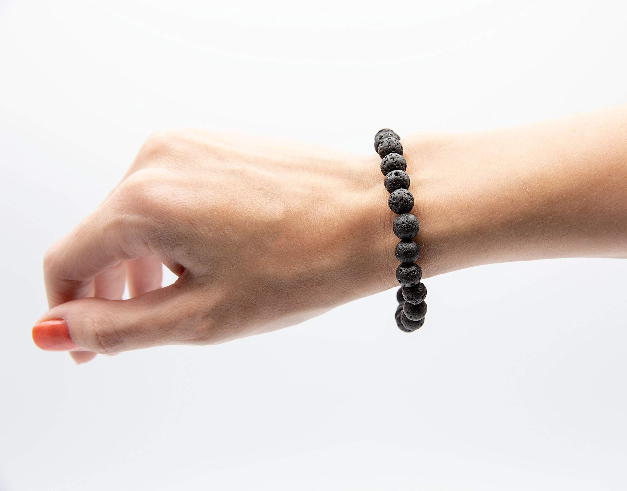 Natural Diffuser Bracelet | Stone Lava Rock Bracelet | Elastic Yoga Lava Beads | Men Women Yoga Bead Bracelet