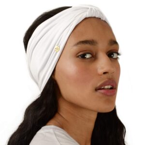 blom women's 6 inches non slip headband - yoga headband for women - workout headband for women - gym wrap - bright white, one pack