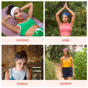 BLOM Women's 6 inches Non Slip Headband - Yoga Headband for Women - Workout Headband for Women - Gym Wrap - Bright White, One Pack