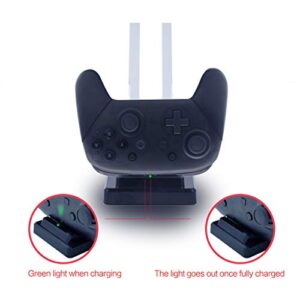 Controller Charger Dock for Nintendo Switch, 6 in 1 Charging Station for Nintendo Switch Joy-Cons and Pro Controllers with Multi-Charger Cable