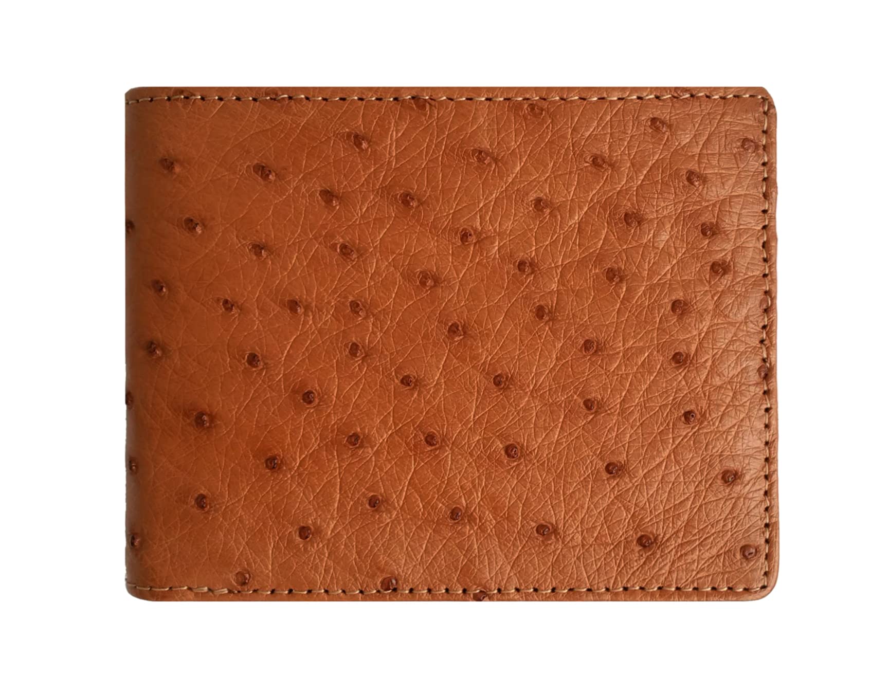 Rodomus Men's Genuine Ostrich Skin Leather Wallet - RFID blocking Brown