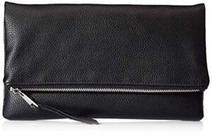 the drop women's southampton zipper foldover clutch, black, one size