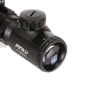 Pinty Rifle Scope 4-16x50, Illuminated Optics, Green Laser, Red-Coating Reflex Mini Sight