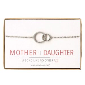 a+o gifts for mom, mother daughter gift - interlocking circle bracelet in sterling silver