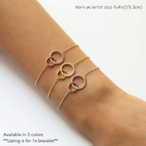 A+O Gifts for Mom, Mother Daughter Gift - Interlocking Circle Bracelet in Sterling Silver