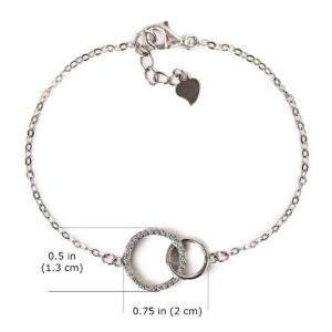 A+O Gifts for Mom, Mother Daughter Gift - Interlocking Circle Bracelet in Sterling Silver