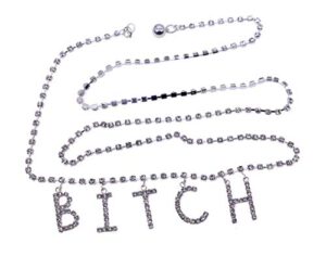 arsimus rhinestone bitch belly waist chain belt (bitch)