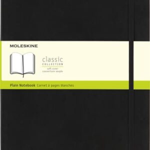 Moleskine Classic Notebook, Soft Cover, XXL (8.5" x 11") Plain/Blank, Black, 192 Pages