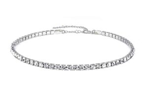 eftom 1 row silver rhinestone choker necklace diamond necklaces for women