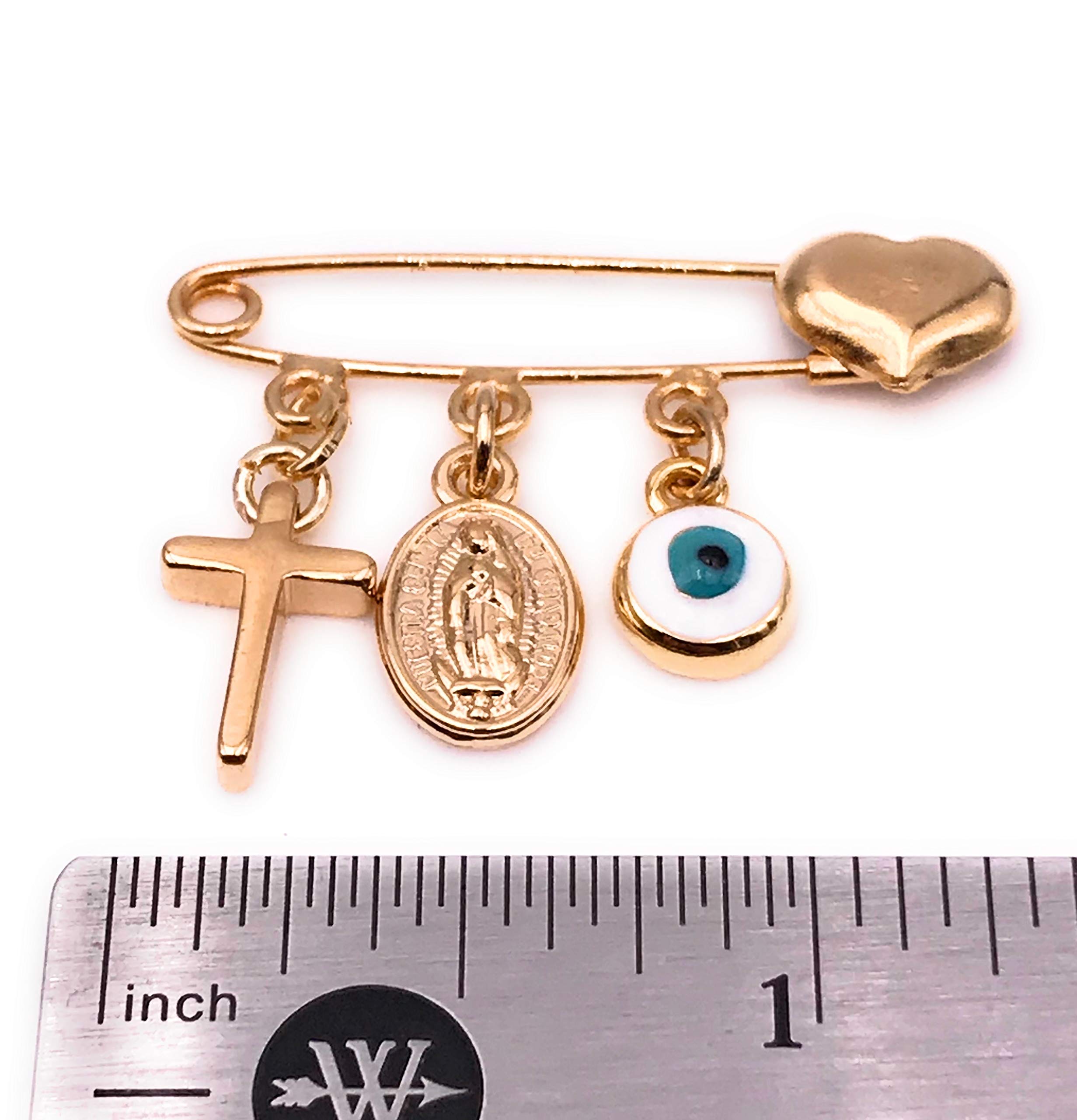 LESLIE BOULES Gold Plated Brooch Pin for New Born Charm Religious Jewelry