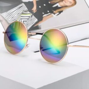 PENTA ANGEL 2Pcs Colored Round Retro Sunglasses